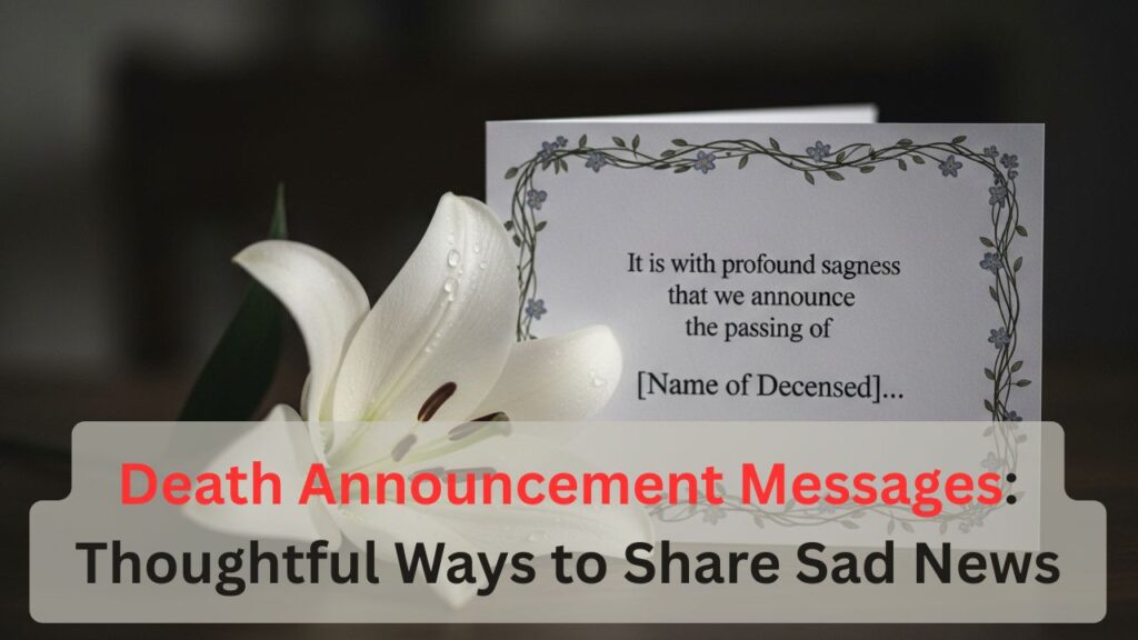 Death Announcement Messages: Thoughtful Ways to Share Sad News - short ...